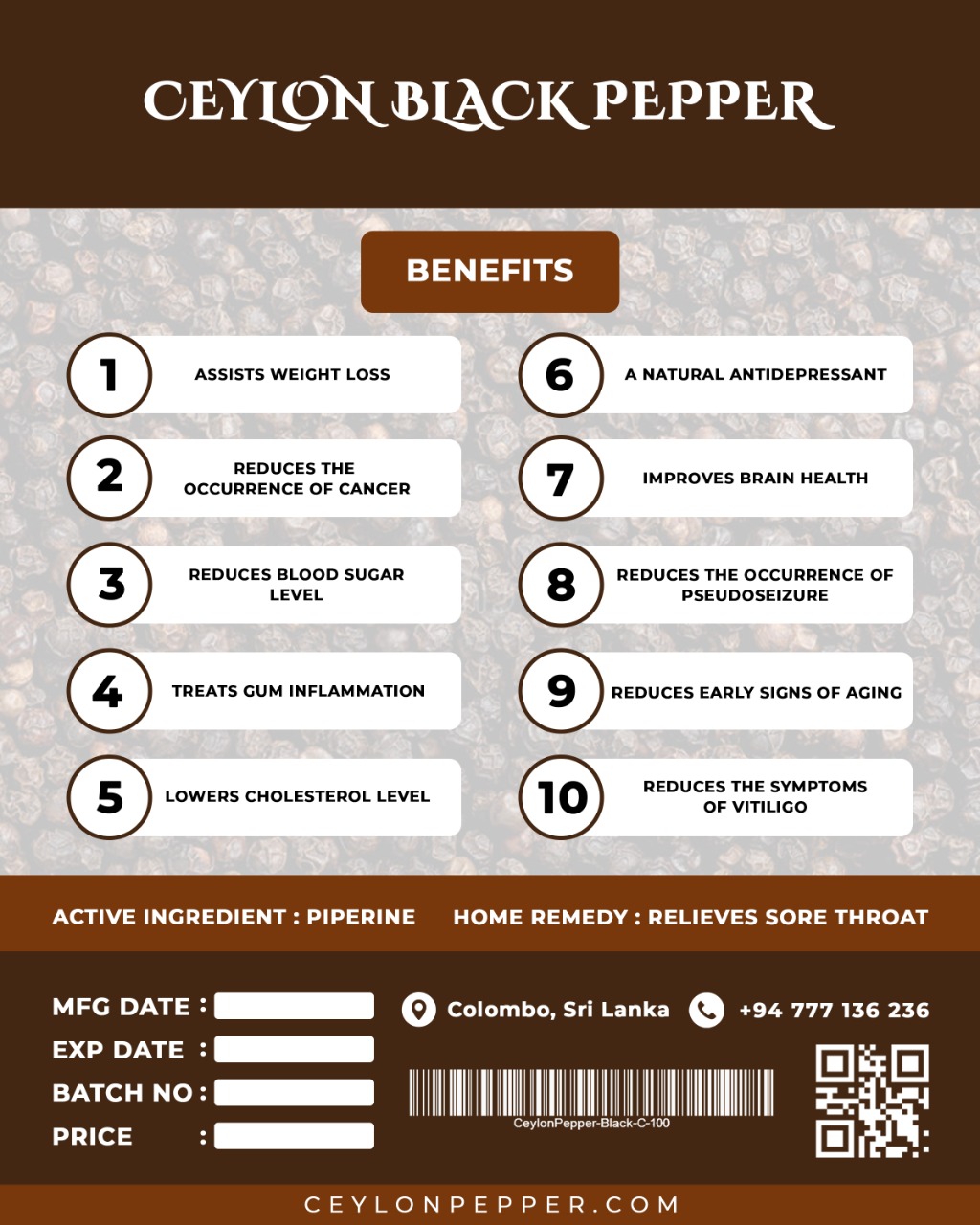 Black Pepper Crushed – Ceylon Pepper